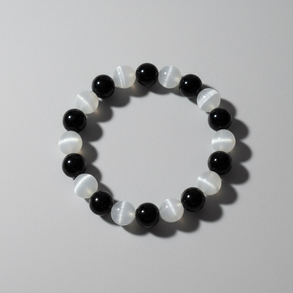 White Tiger Eye with Black Stones – Rin & Jahyde Stones